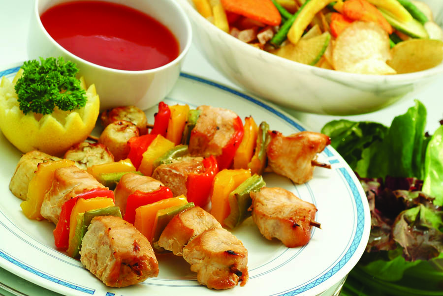 Brochette Of U.S. Turkey Breast, Banana With Bell Pepper And Sweet And ...